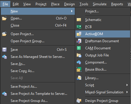 Managing Components with ActiveBOM | Altium App StartPage
